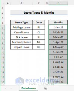 Employee Leave Record Format in Excel (Create with Detailed Steps)