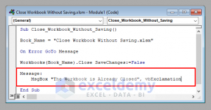 Excel VBA: Close Workbook Without Saving - ExcelDemy