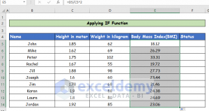 How to Calculate BMI in Excel (2 Handy Ways) - ExcelDemy
