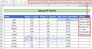 How to Calculate BMI in Excel (2 Handy Ways) - ExcelDemy