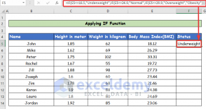 How to Calculate BMI in Excel (2 Handy Ways) - ExcelDemy