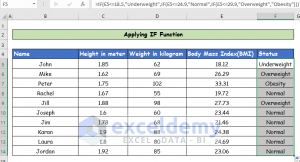 How to Calculate BMI in Excel (2 Handy Ways) - ExcelDemy