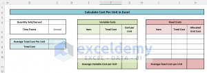 How to Calculate Cost per Unit in Excel (With Easy Steps) - ExcelDemy