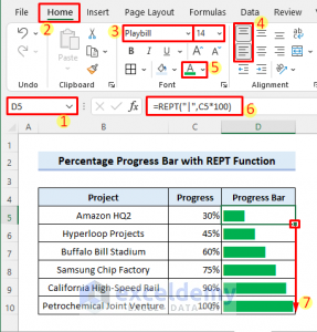 How to Show Percentage Progress Bar in Excel (3 Suitable Ways)
