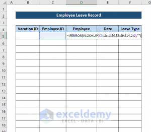 Employee Monthly Leave Record Format in Excel (with Easy Steps)