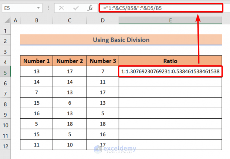 How To Calculate Ratio Of 3 Numbers In Excel 3 Quick Methods How To Calculate Ratio Of 3 Numbers In Excel 3 Quick Methods