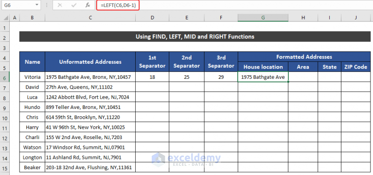 How to Format Addresses in Excel (4 Easy Methods) - ExcelDemy