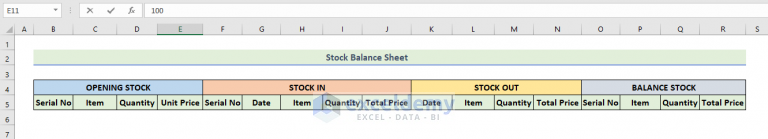 How to Make Stock Balance Sheet in Excel (with Quick Steps)