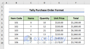 How to Make Tally Purchase Order Format in Excel (With Easy Steps)