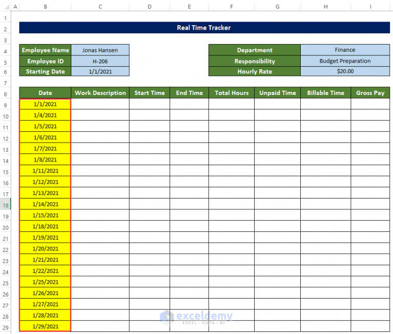 How to Create Real Time Tracker in Excel (with Detailed Steps)