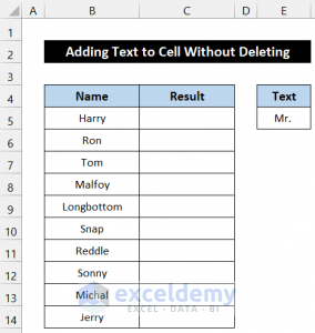 How to Add Text to Cell Without Deleting in Excel (8 Easy Methods)