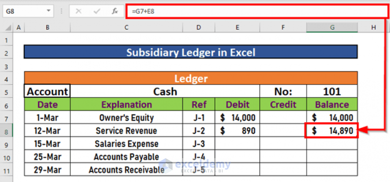 How to Make Subsidiary Ledger in Excel (With Easy Steps)