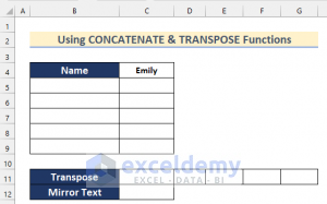 How to Mirror Text in Excel (5 Easy Ways) - ExcelDemy