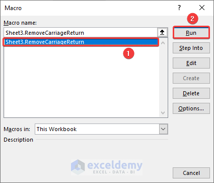 Remove Carriage Return in Excel with Text to Columns