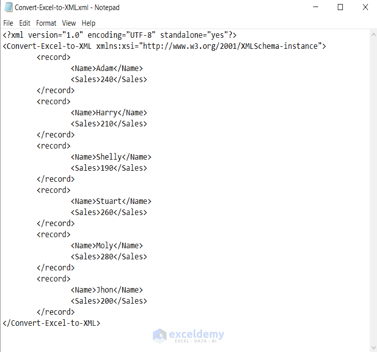 How To Convert Excel To XML File With Easy Steps ExcelDemy How To Convert Excel To XML File With Easy Steps ExcelDemy