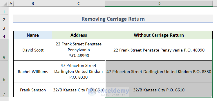 How to Find Carriage Return in Excel (2 Easy Methods)