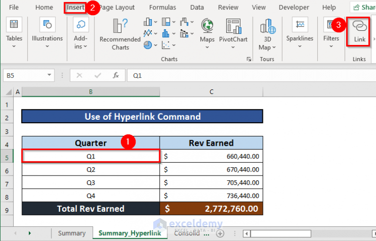 Linking Excel Sheets to a Summary Page (4 Easy Methods)