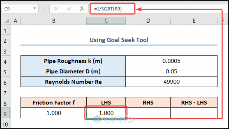How to Solve Colebrook Equation in Excel (3 Simple Ways)
