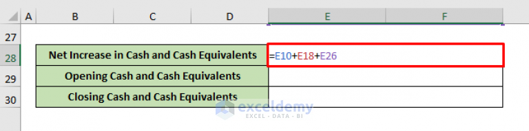 Create Cash Flow Statement Format Using Direct Method in Excel