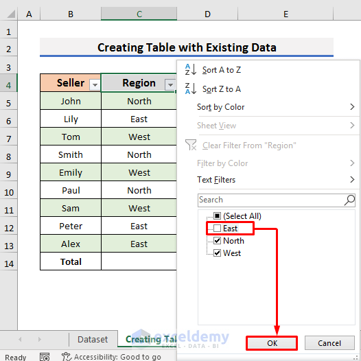 How To Create A Table With Existing Data In Excel ExcelDemy