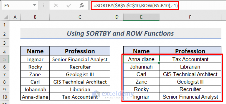 How to Flip Data Vertically in Excel (4 Quick Methods)