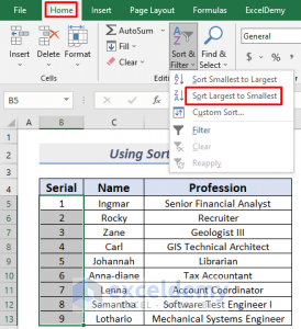How to Flip Data Vertically in Excel (4 Quick Methods)