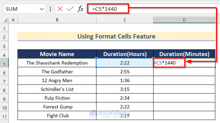 How to Convert Hours to Minutes in Excel (3 Easy Ways)