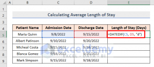 How to Calculate Average Length of Stay in Excel - ExcelDemy