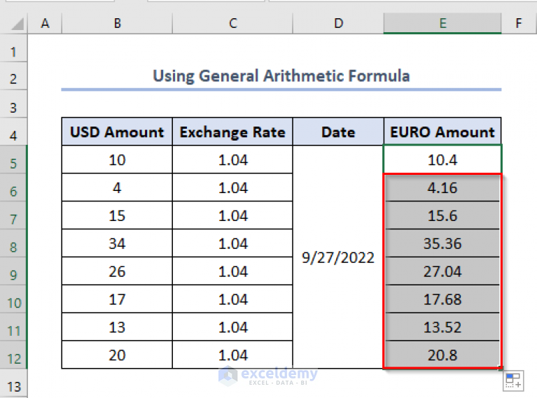 How To Convert USD To Euro In Excel 3 Useful Methods How To Convert USD To Euro In Excel 3 Useful Methods