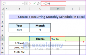 How to Create a Recurring Monthly Schedule in Excel - ExcelDemy