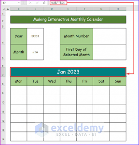 How to Make an Interactive Calendar in Excel (2 Easy Ways)