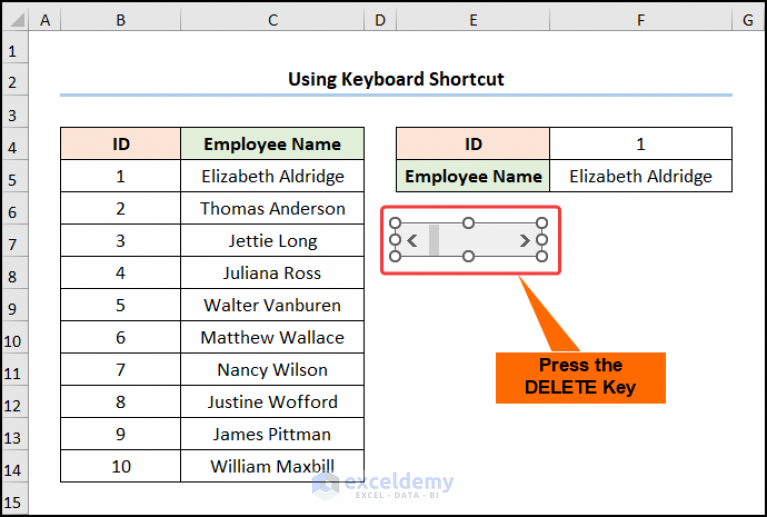 How to Remove a Form Control in Excel (3 Quick Ways)