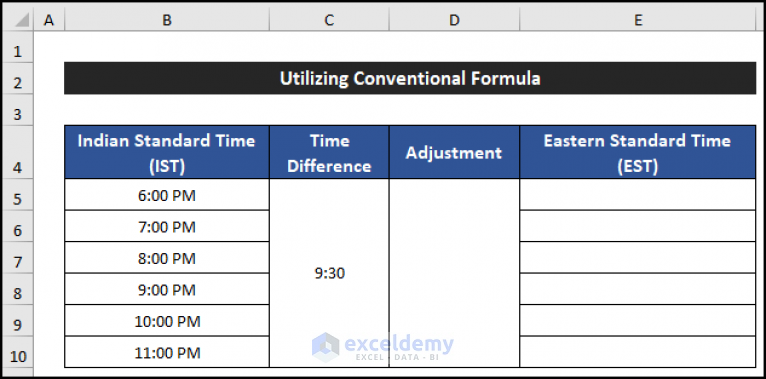 Excel Formula To Convert Time From Ist To Est - Catalog Library