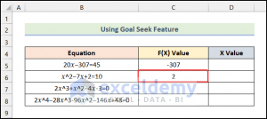 How to Solve for x in Excel (2 Simple Ways) - ExcelDemy