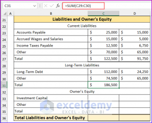 How to Create a Balance Sheet for Small Business in Excel