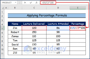 How to Calculate Attendance Percentage in Excel (with Steps)