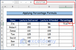 How to Calculate Attendance Percentage in Excel (with Steps)