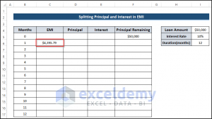 How to Split Principal and Interest in EMI in Excel (with Easy Steps)