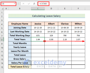 Leave Salary Calculation in Excel (With Easy Steps) - ExcelDemy