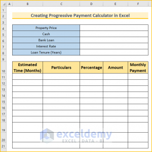 Create Progressive Payment Calculator in Excel (with Easy Steps)
