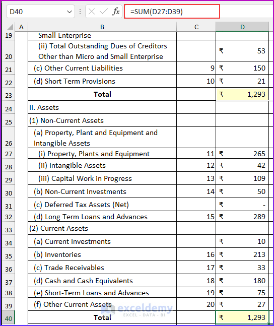 Revised Schedule 3 Balance Sheet Format In Excel With Formula Revised Schedule 3 Balance Sheet Format In Excel With Formula