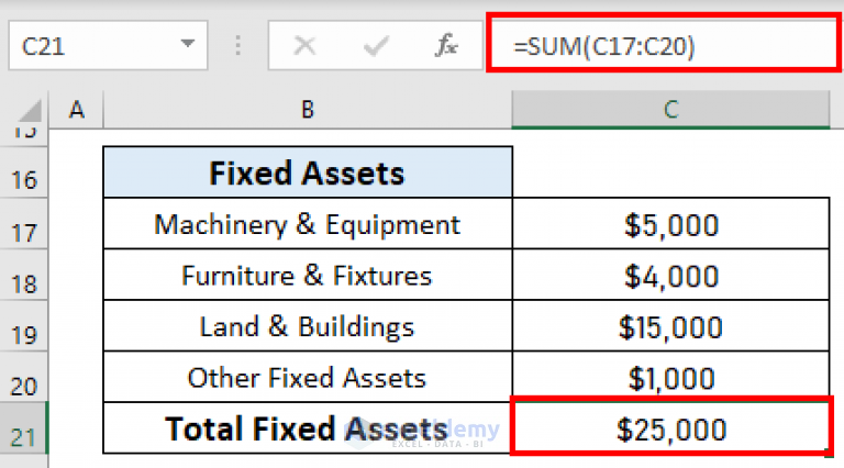 Create a Balance Sheet Format for Trading Company in Excel