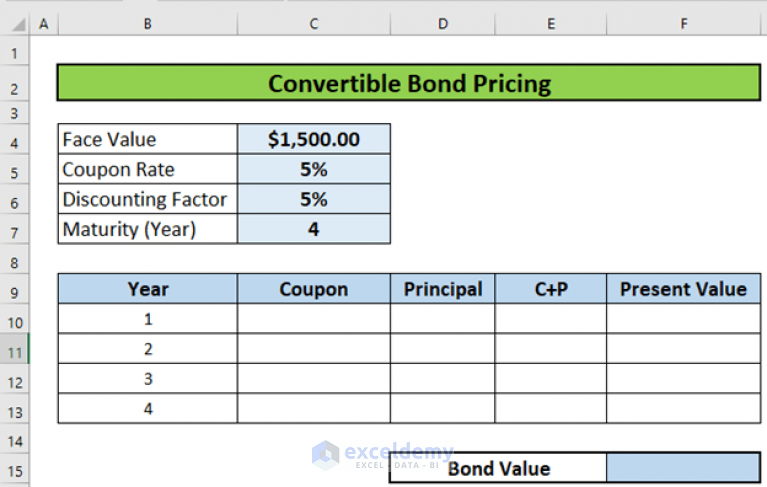 How to Create Convertible Bond Pricing Model in Excel