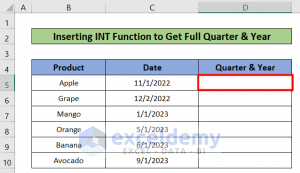 How to Convert Date to Quarter and Year in Excel