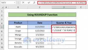 How to Convert Date to Quarter and Year in Excel