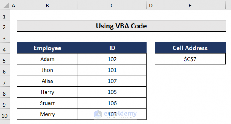How to Return Cell Address of Match in Excel (3 Easy Ways)