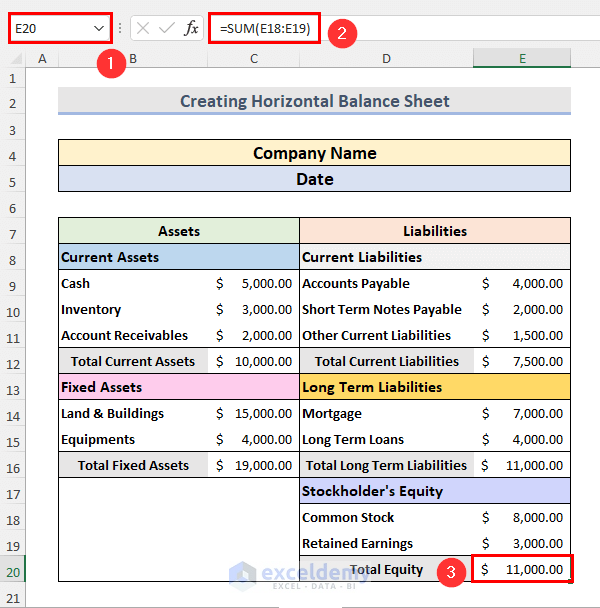 Create Horizontal Balance Sheet Format In Excel ExcelDemy Create Horizontal Balance Sheet Format In Excel ExcelDemy