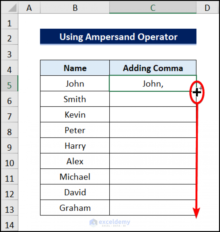 How To Add Comma In Excel At The End 5 Methods ExcelDemy How To Add Comma In Excel At The End 5 Methods ExcelDemy