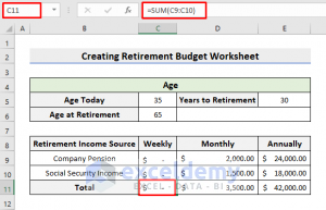 Create Retirement Budget Worksheet in Excel (with Easy Steps)