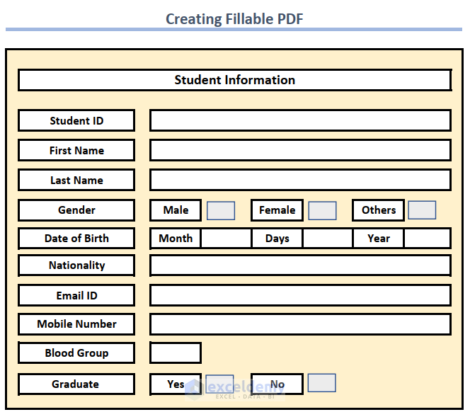 How to Create a Fillable PDF from Excel (2 Suitable Ways) How to Create a Fillable PDF from Excel (2 Suitable Ways)